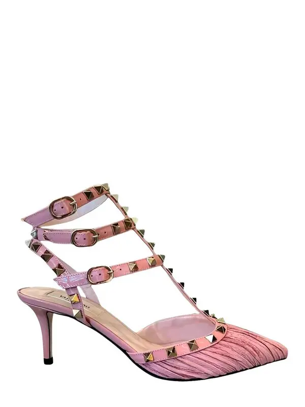 Valentino Garavani 25.5mm Rockstud Pleated Pumps - Pink
