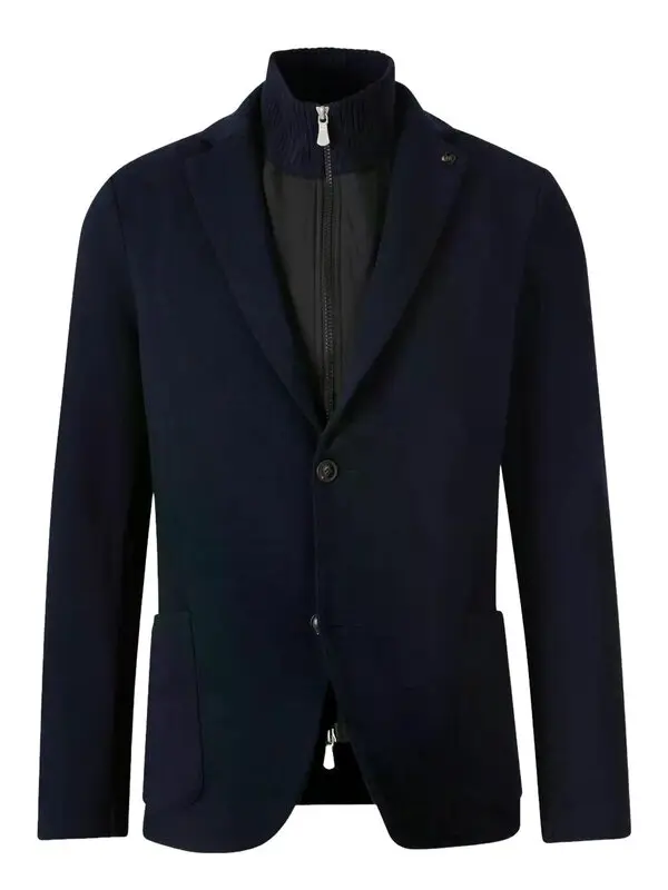 GRAN SASSO Quilted Zip-front Blazer - Blue