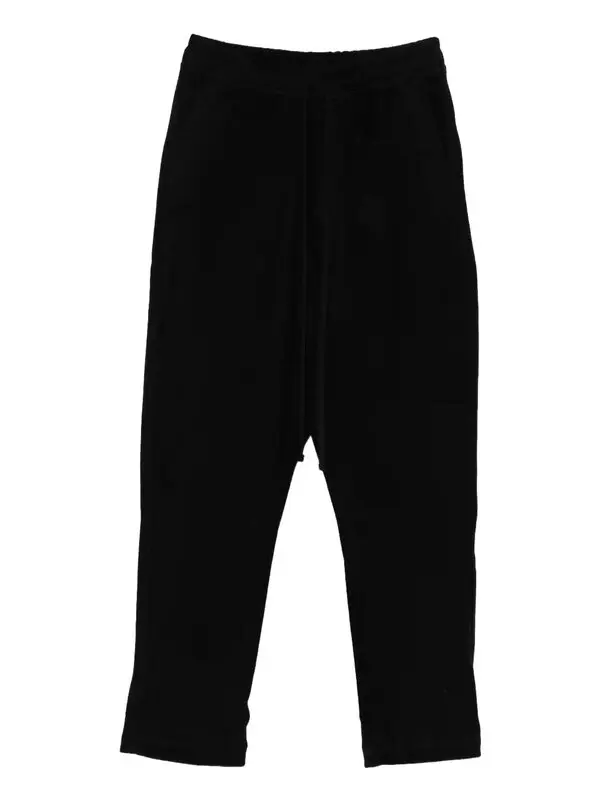 THOM KROM Drawstring Ribbed Cropped Trousers - Black