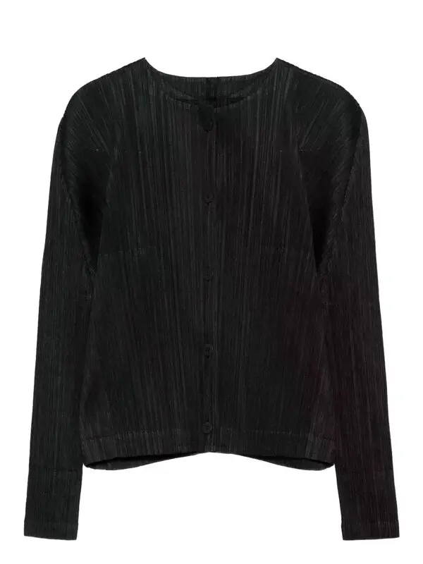 Issey Miyake Pleated Button-front Jacket - Black