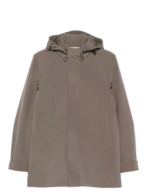 Woolrich Hooded Buttoned Coat - Grey