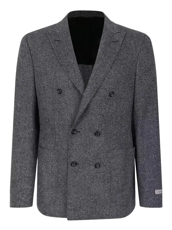 Canali Double-breasted Wool Suit - Grey