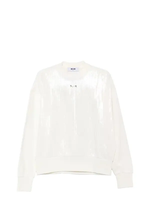MSGM Sequin-embellished Sweatshirt - White