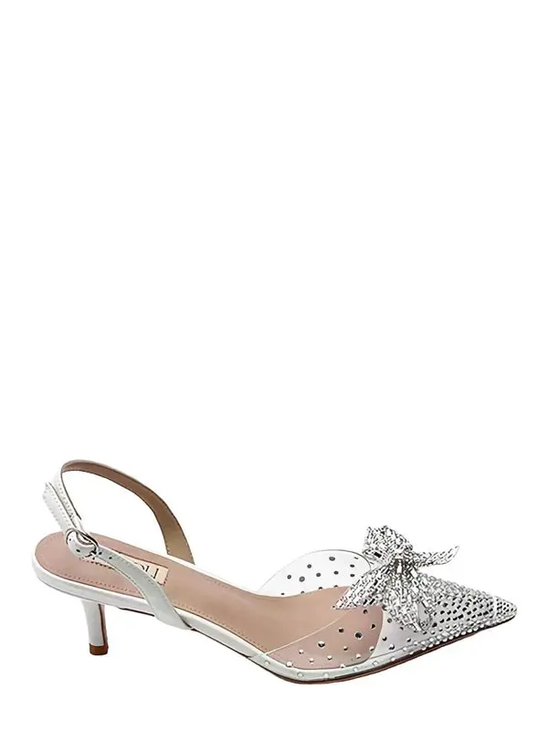 NICOLI 50mm Crystal-embellished Bow Pumps - Grey