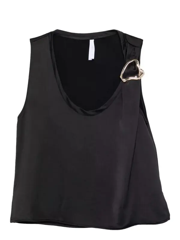 Imperial Buckle-detail Top - Black