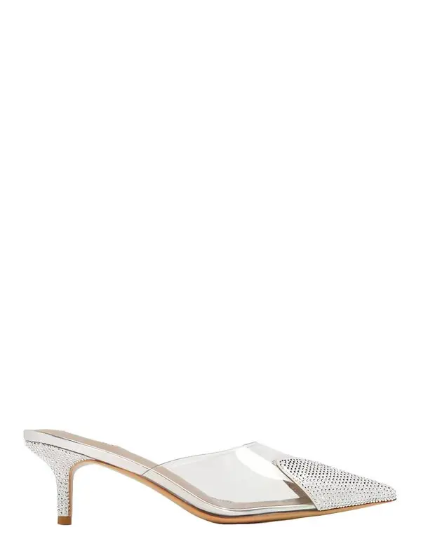NICOLI 65mm Crystal-embellished Mules - Silver