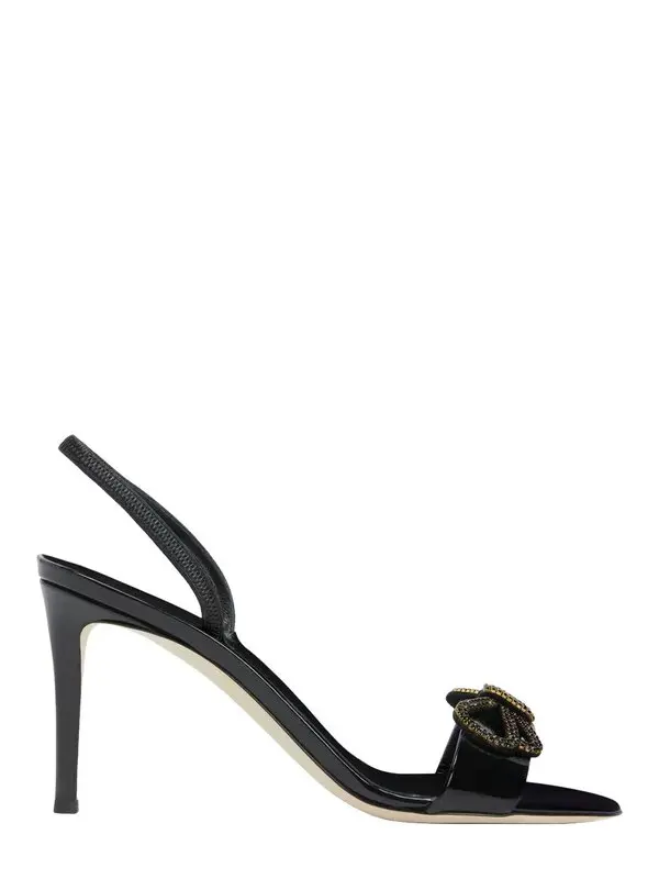 GIUSEPPE ZANOTTI Zari Bow-embellished Slingback Sandals - Black