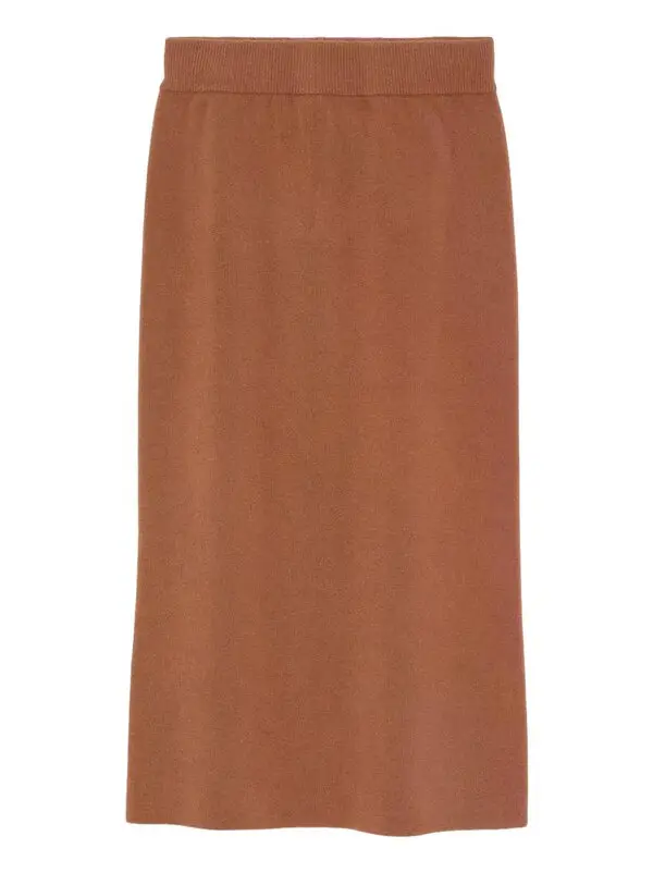 DANIELE FIESOLI Merino-cashmere Blend Midi Skirt - Brown