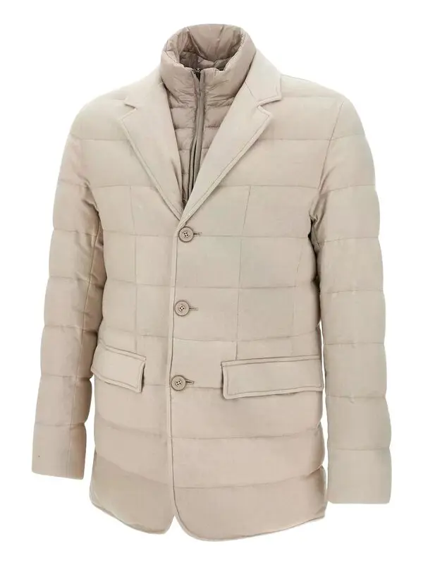 Herno Quilted Buttoned Jacket - Neutrals