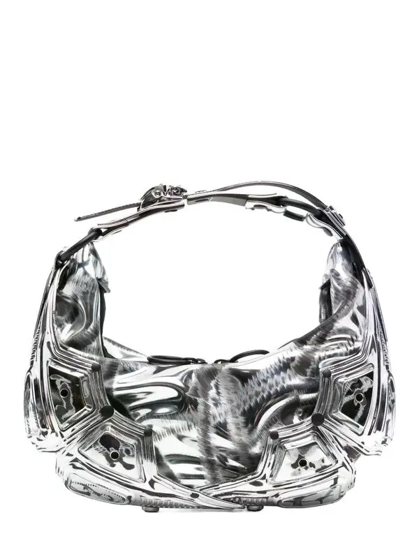 INNERRAUM Metallic-effect Top-zip Shoulder Bag - Silver