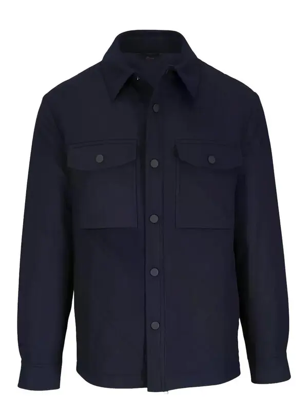 Brioni Quilted-pattern Shirt Jacket - Blue