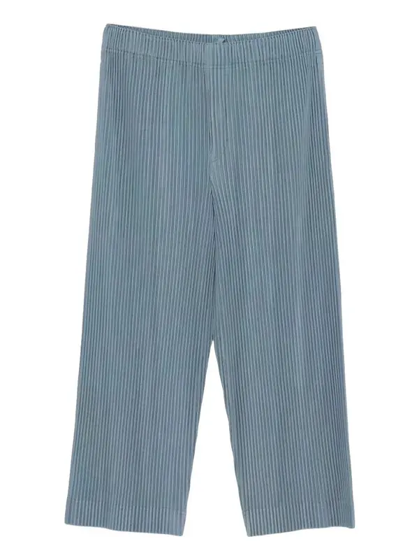 Issey Miyake Pleated Cropped Trousers - Blue