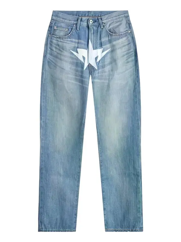 A BATHING APE Star-print Denim Jeans - Blue