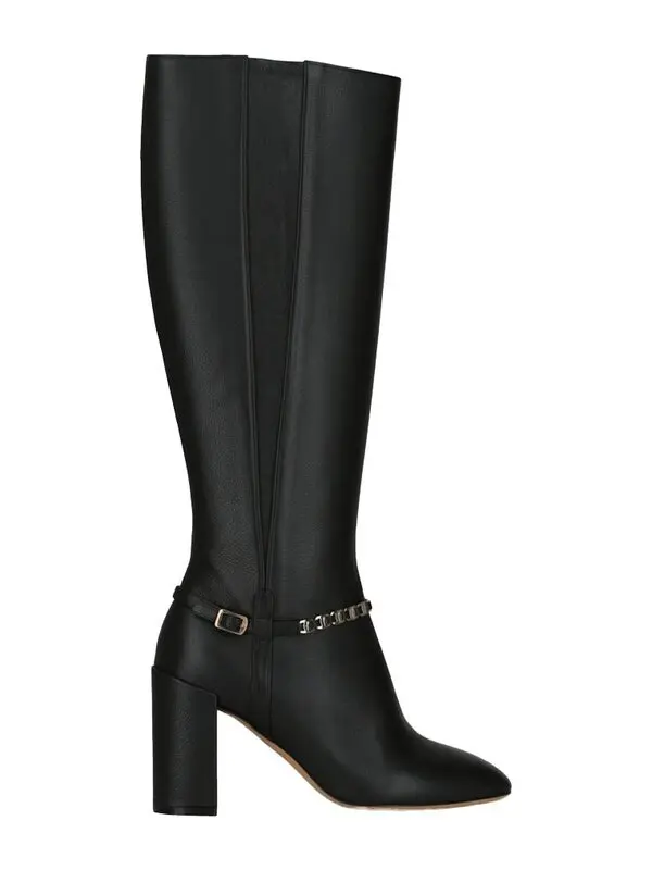 FERRAGAMO Triba Leather Knee High Boots - Black