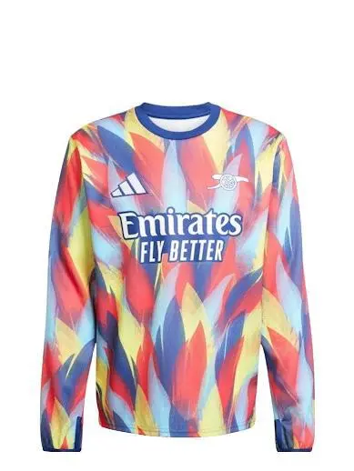 Adidas Arsenal 25/26 Pre-match Warm Top - Victory Blue Pure Ruby Bright Yellow Bright Cyan