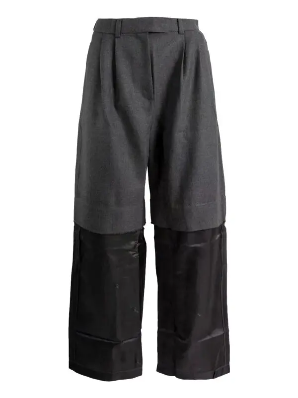 Vaquera Panelled Pleated Trousers - Grey
