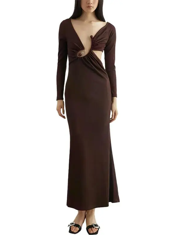 Christopher Esber Crystal-embellished Cut-out Dress - Brown