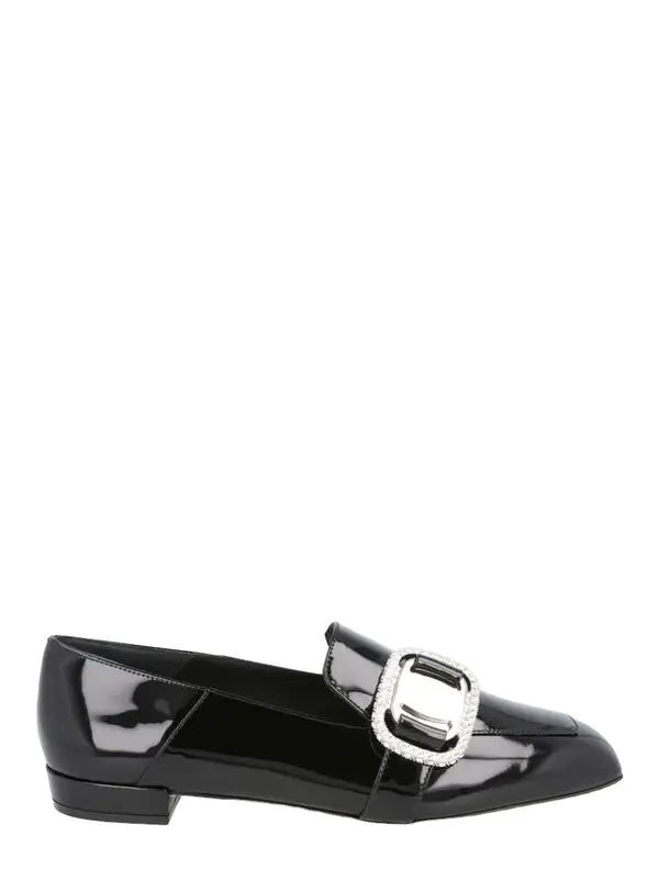FERRAGAMO Wang 10 Patent Leather Loafers Wide - Black
