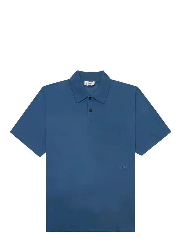 LANVIN Curb-detail Polo Shirt - Blue