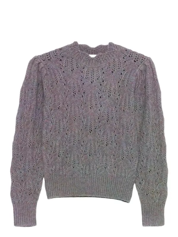 MARANT ETOILE Puff-sleeve Open-knit Sweater - Purple