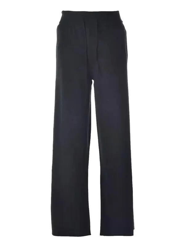 Alberta Ferretti Ribbed-waistband Wide-leg Trousers - Black
