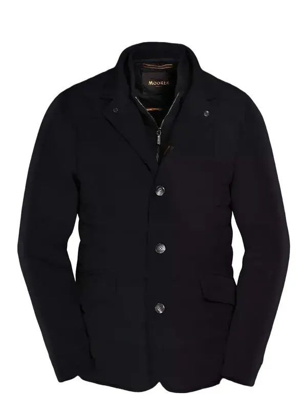 MOORER Quilted Buttoned-up Blazer - Blue