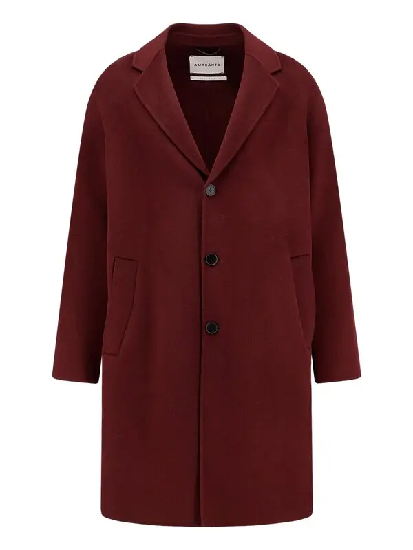 AMARANTO Outdoor Wool Coat - Red