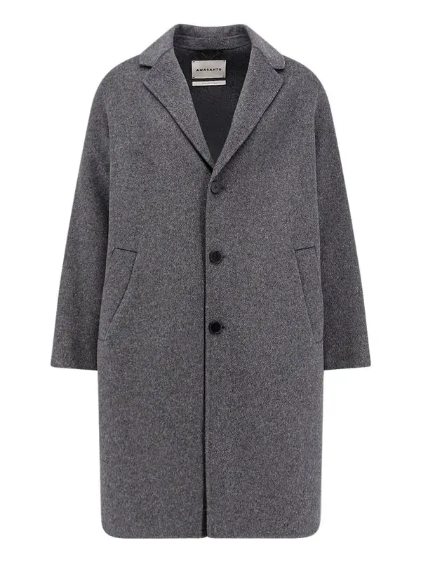 AMARANTO Wool-cashmere Blend Overcoat - Grey