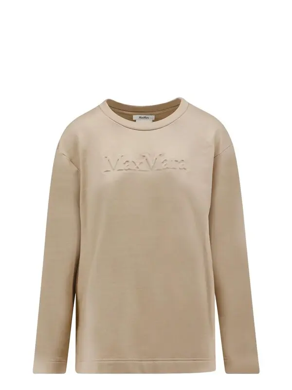 Max Mara Silk And Cotton Blend Berma Sweatshirt - Beige