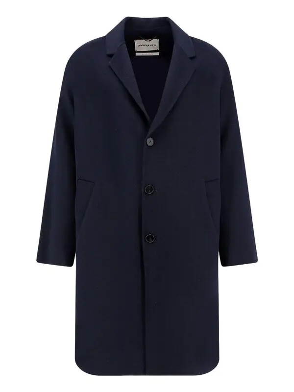 AMARANTO Outdoor Wool Coat - Blue