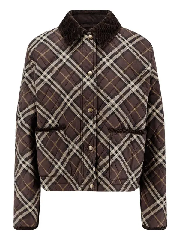 Burberry Oldham Padded Cotton Jacket With Check Pattern - Brown