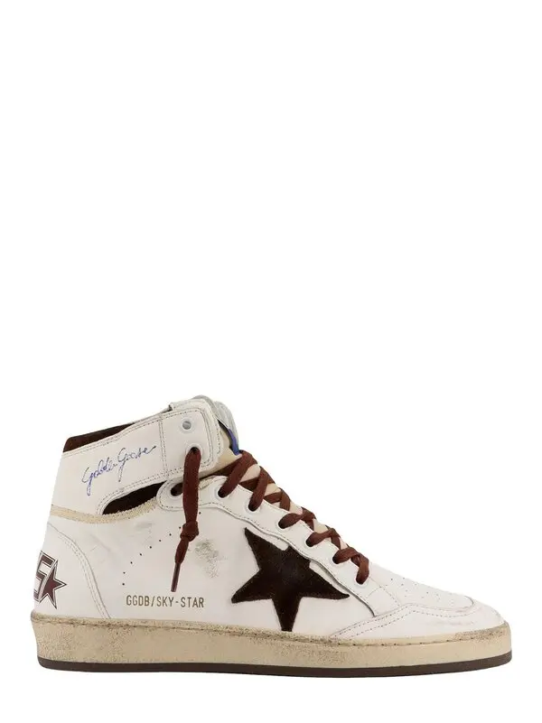 Golden Goose Sky Star High-top Leather Sneakers - White