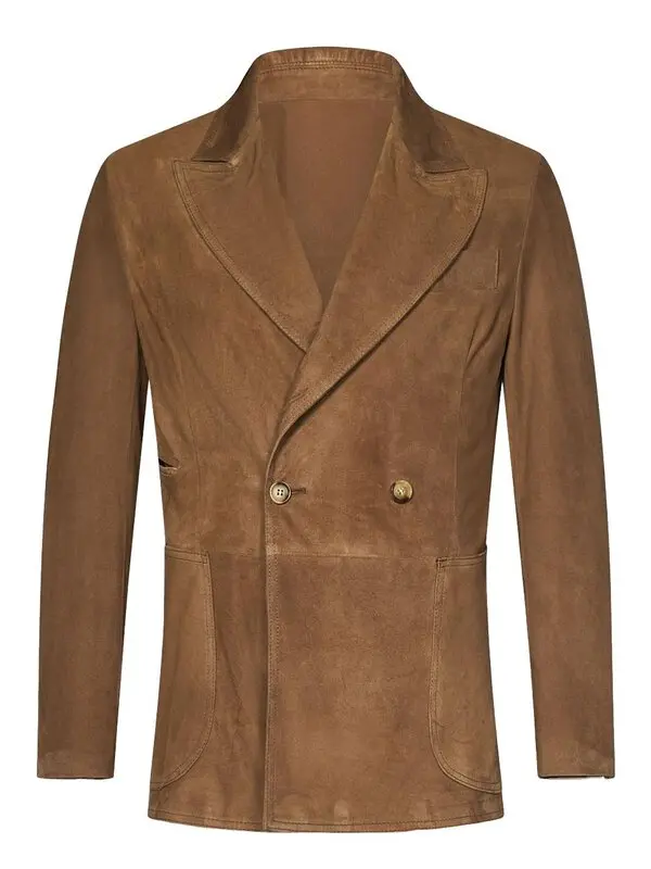 FRANZESE COLLECTION Franzese Napoli Suede Blazer - Beige