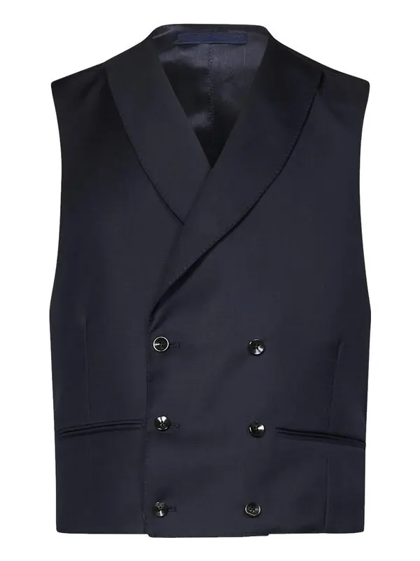 FRANZESE COLLECTION Vitale Barberis Canonico Wool Waistcoat - Blue
