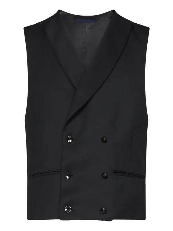 FRANZESE COLLECTION Wool Waistcoat - Black