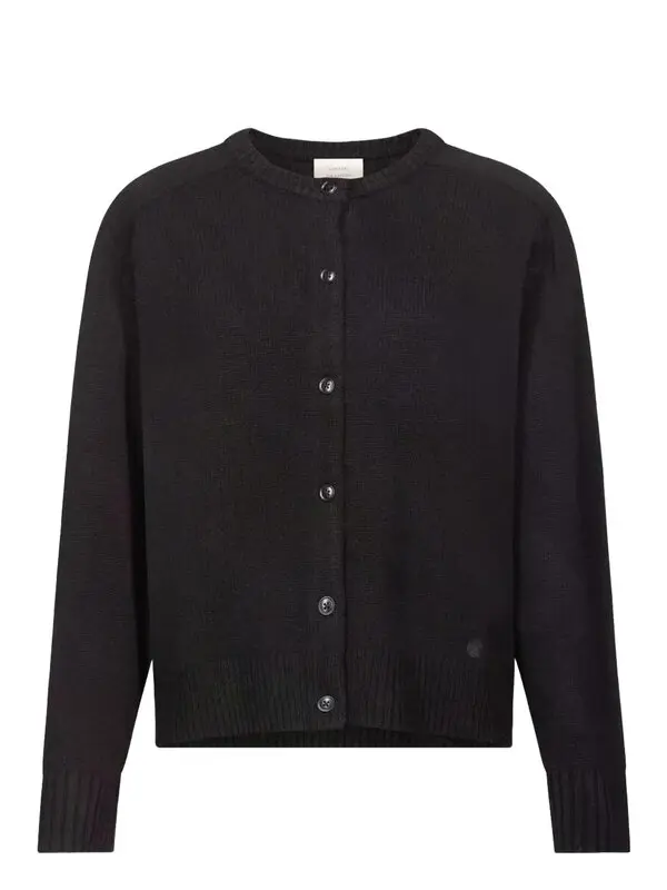 Loulou De Saison Aidar Lds Ribbed Crew-neck Cardigan - Black