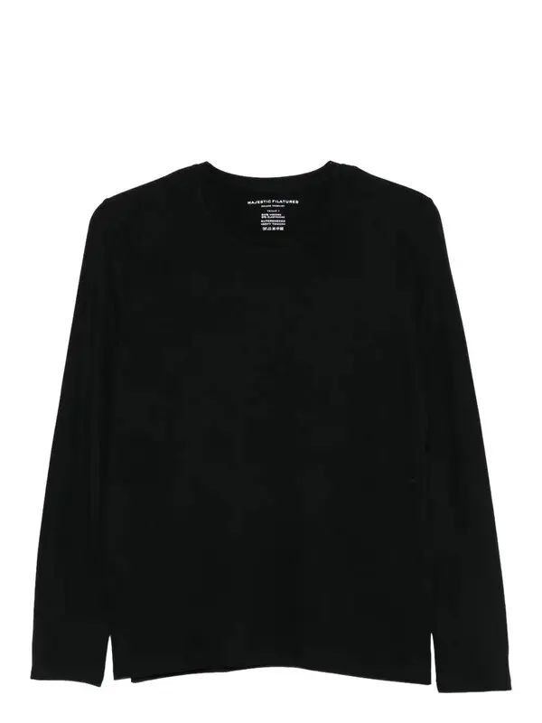 Majestic Filatures Long-sleeve Round-neck T-shirt - Black