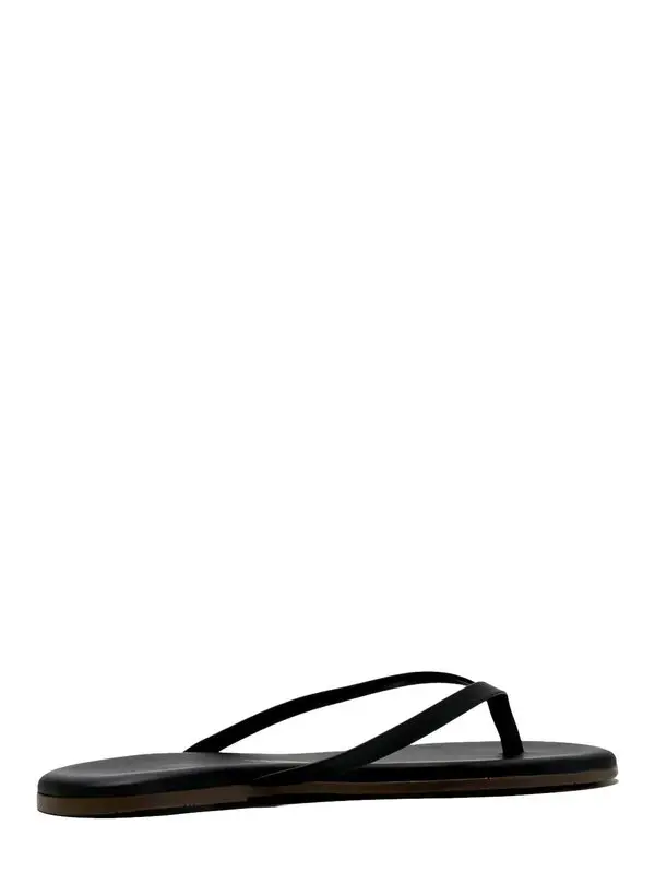 Tkees Lily Leather Thong Sandals - Black