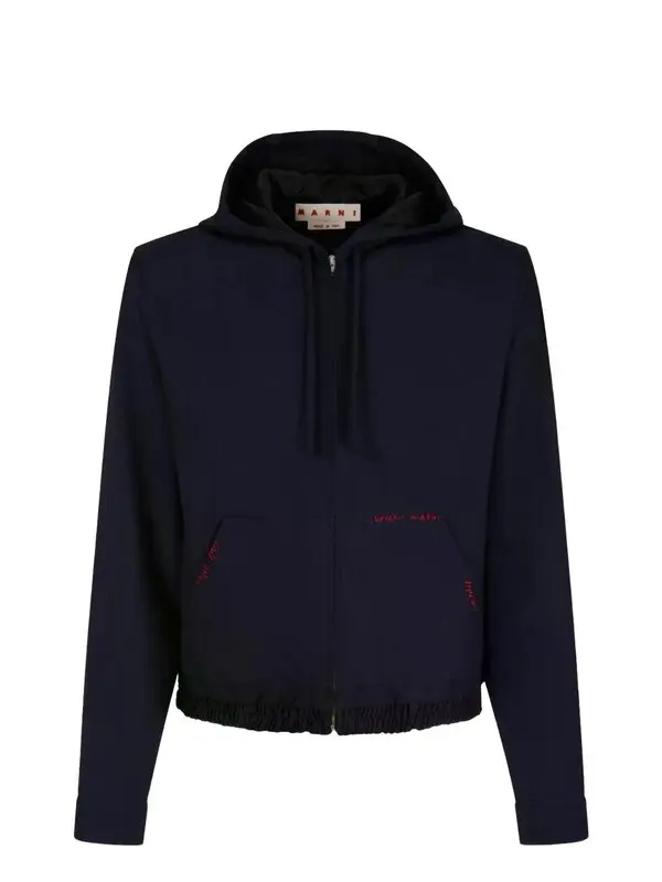 Marni Zip-up Hoodie - 00b99 Blublack