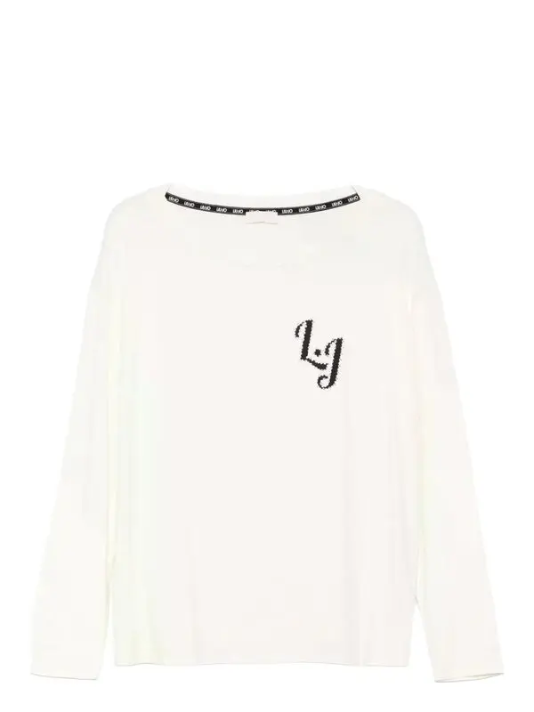 Liu Jo Logo-detail Long-sleeve Top - White
