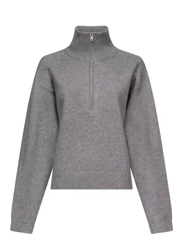 Loulou De Saison Stand-collar Zipped Sweater - Grey