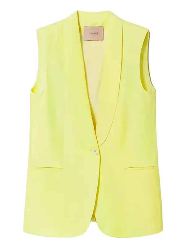 TWINSET Sleeveless Waistcoat With Shawl Collar - Yellow