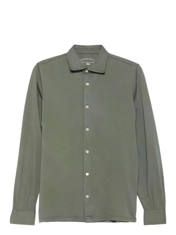 Fedeli Cotton Long-sleeve Shirt - Green