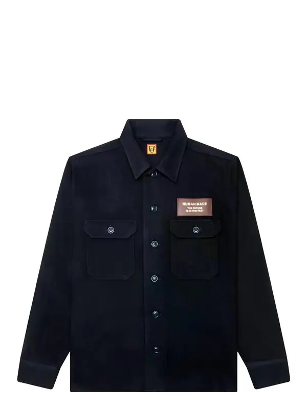 HUMAN MADE Embroidered-logo Overshirt - Black