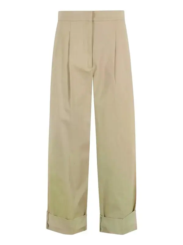 Max Mara Pleated Front Cuffed Trousers - Neutrals