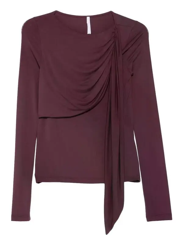 Imperial Draped Long-sleeve Top - Purple