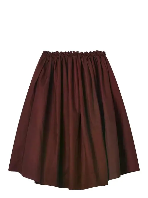 SHUSHU/TONG Elastic-waistband Gathered A-line Skirt - Brown