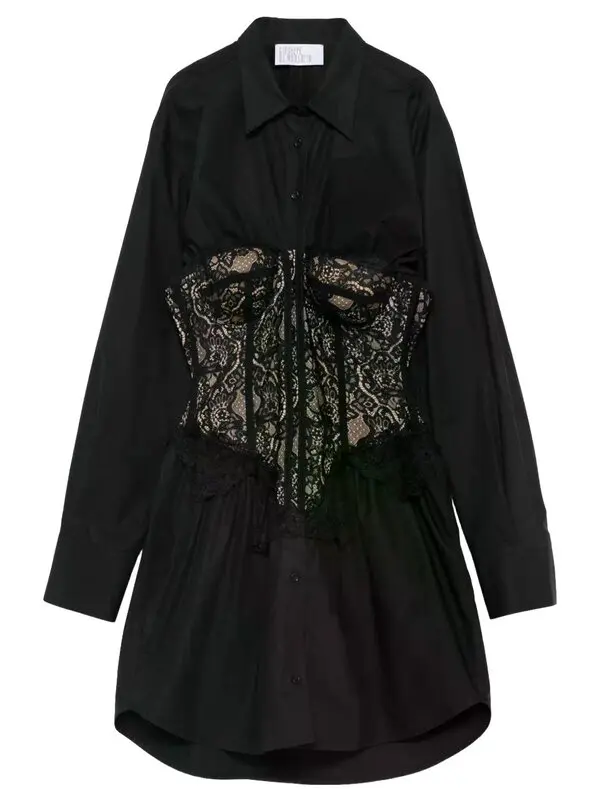 Giuseppe Di Morabito Lace Corset Mini Shirt Dress - Black