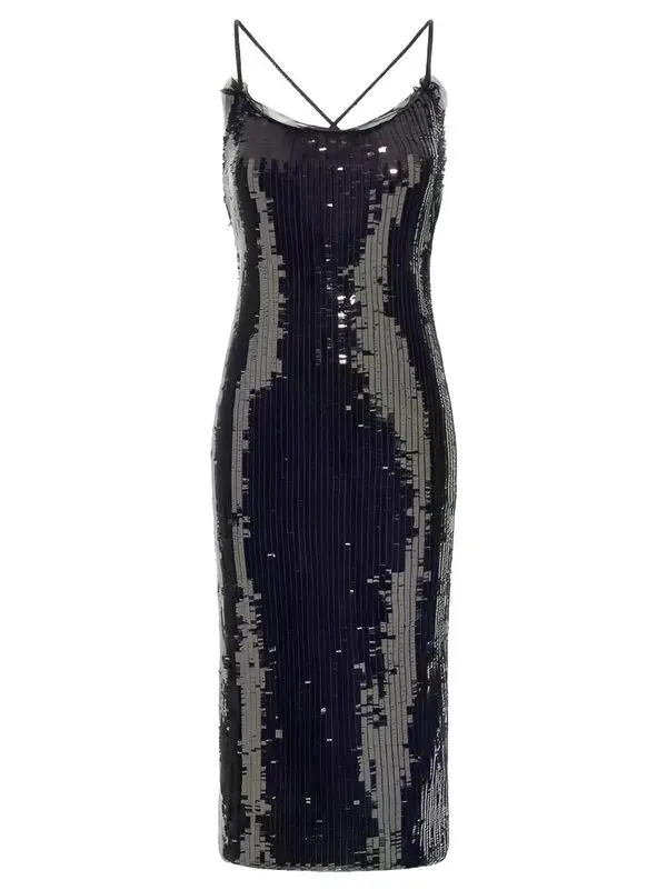 Roberto Cavalli Sequin-embellished Cross-back Dress - Black
