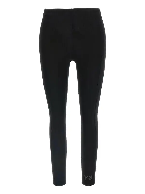Y3 Logo-detail Leggings - Black